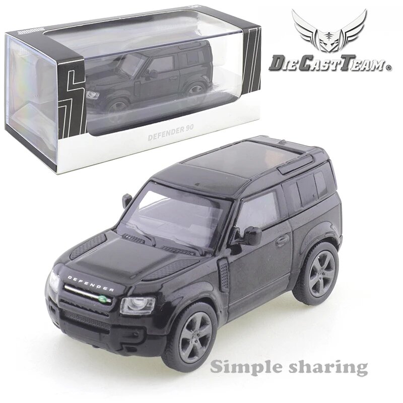Land Rover Defender 90 черный 1:64 Diecast Team