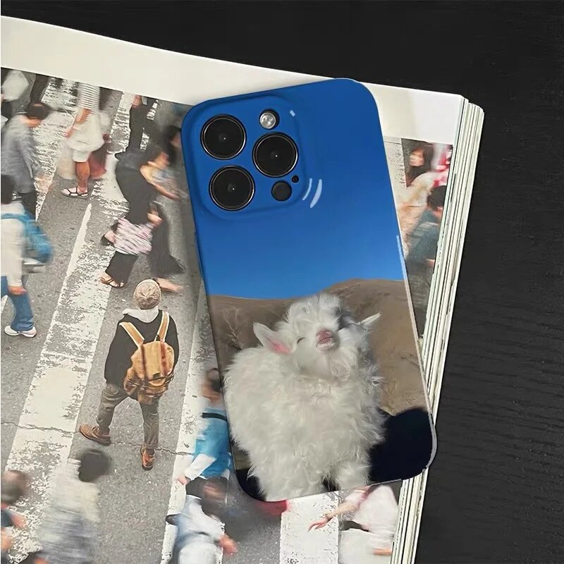 Чехол для телефона Ins Blue Sky Lamb из акрила для IPHONE 17 Air, 16E, 15 PROMAX, 14 Plus, 13, 12 MINI, 11 PRO MAX, 16Plus, XR, XS MAX
