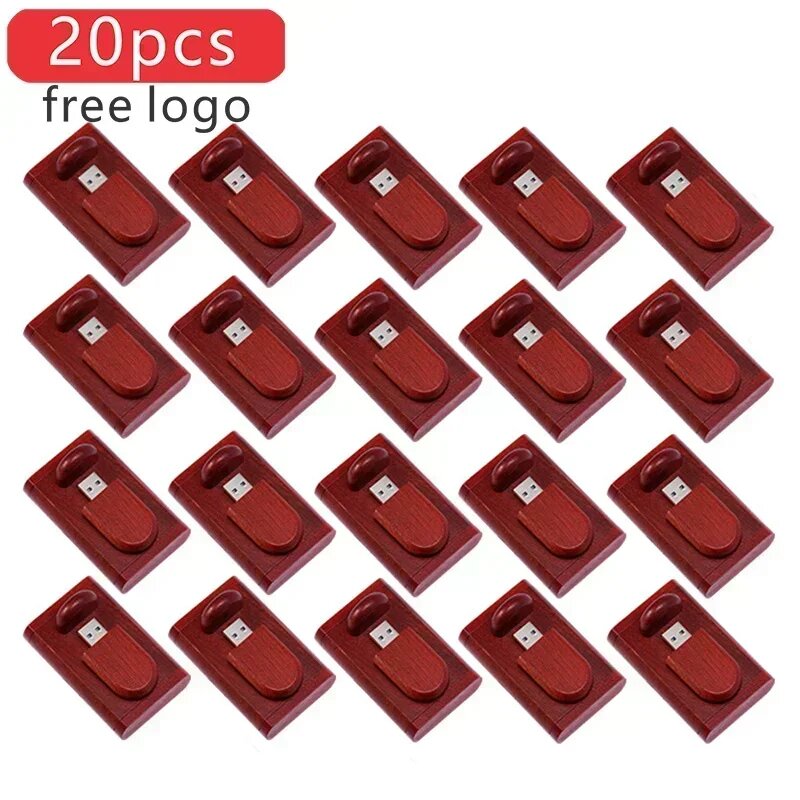 Деревянная флешка 16GB, Красный, Rose with BOX