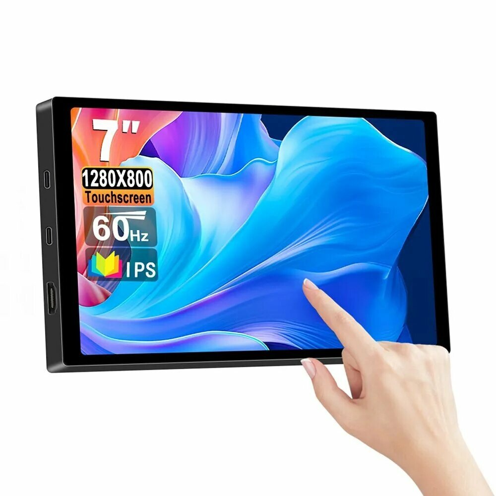 Pisichen 7" Монитор, IPS, 1280x800, 60 Гц, черный