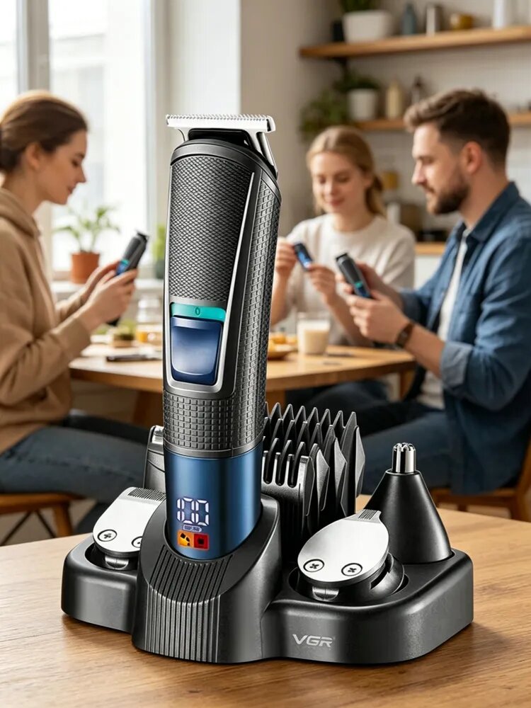 Машинка для стрижки mzm-20260314190733836, черный, синий