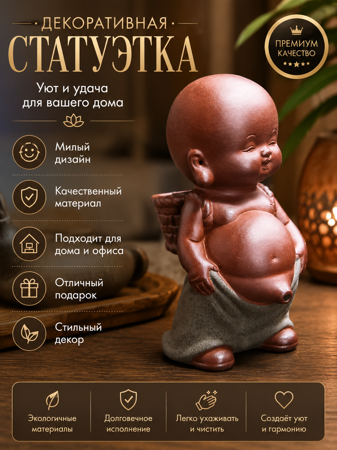 Статуэтка зеленый, длина 10 см, для чаепития, фигура для дома