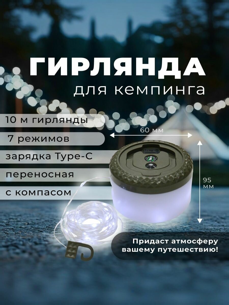 Фонарь-гирлянда светодиодный кемпинговый
