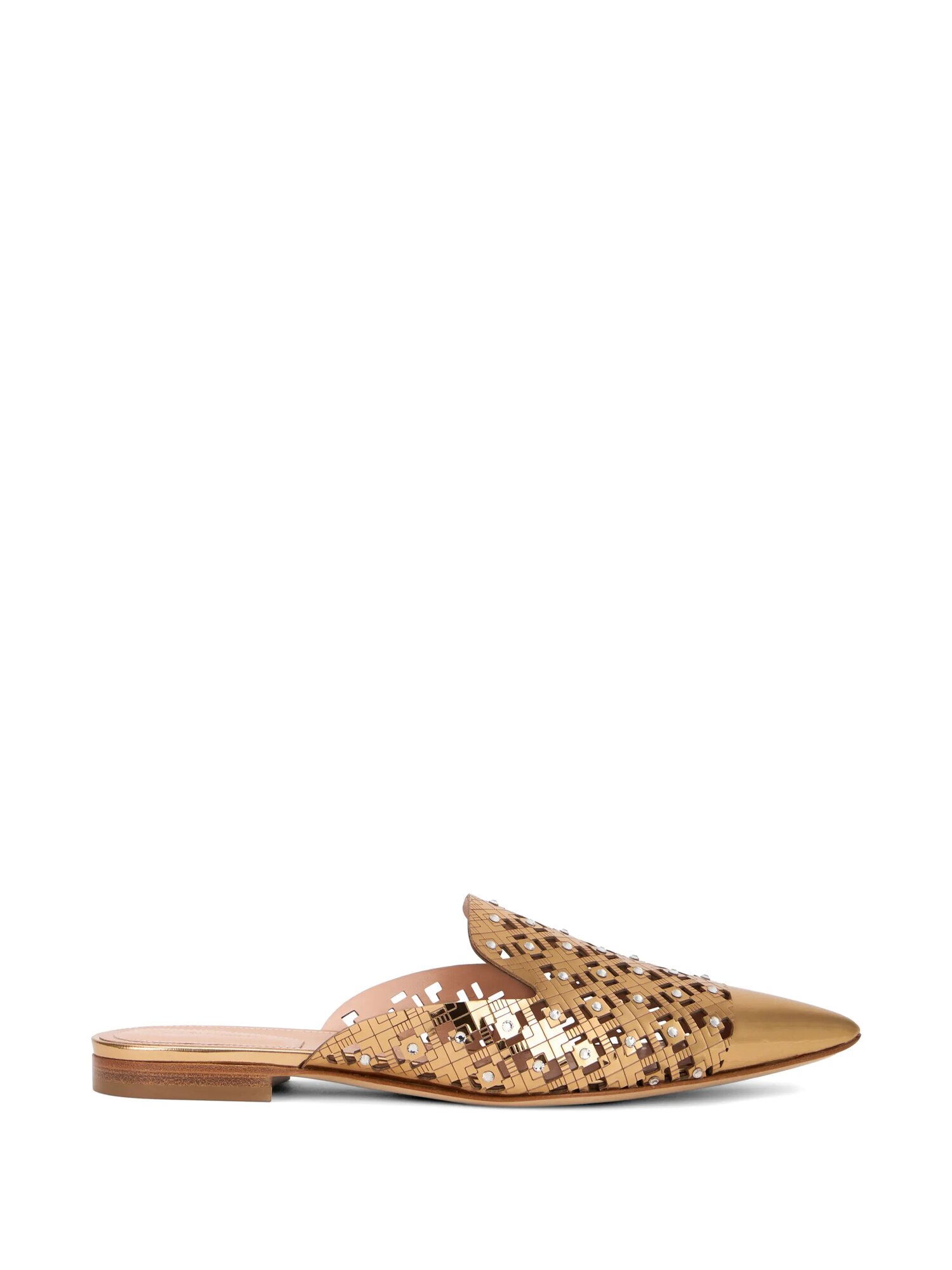 Мюли Perforated crystal-embellished mules
