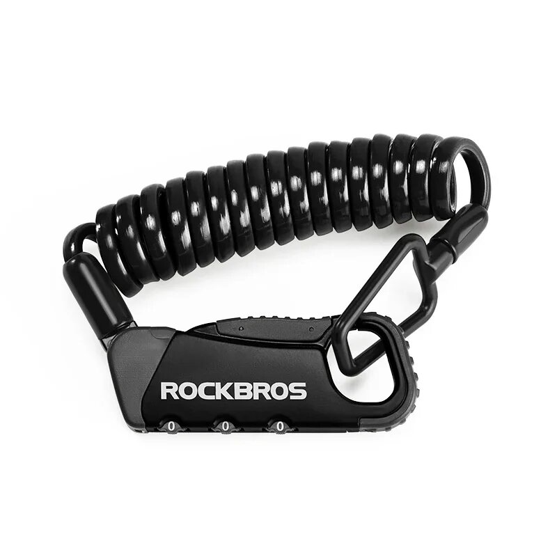 ROCKBROS тросовый велосипедный замок 3-значный код Черный, RBK6N-BK