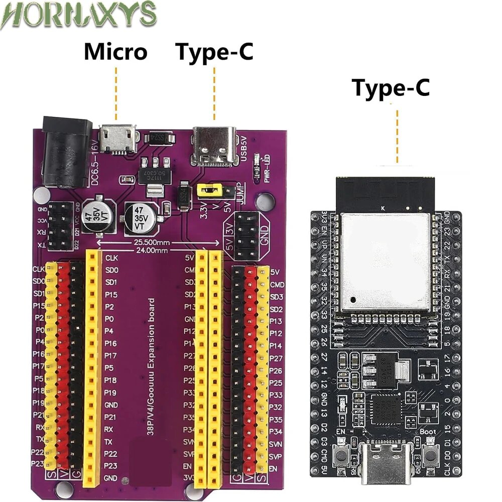 Модуль ESP32-DevKitC с расширением GPIO Type-C 1Set