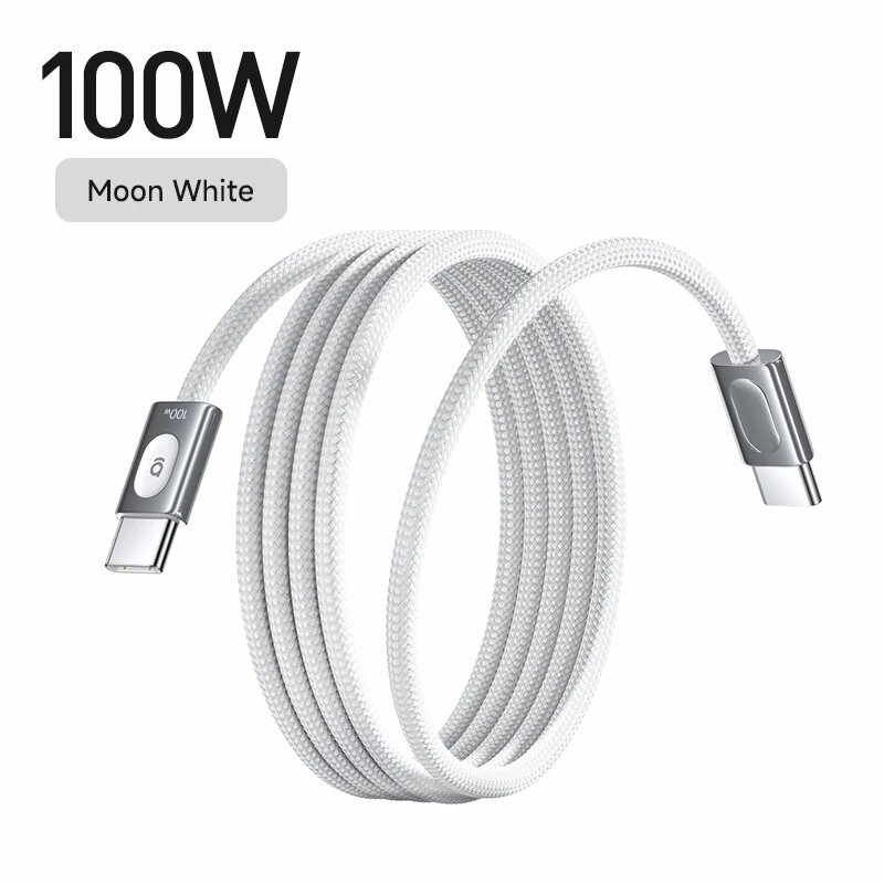 Кабель Baseus 100W USB Type-C для iPhone 17 16 15 Plus Pro Max, зарядный кабель 1.2m, 100W White