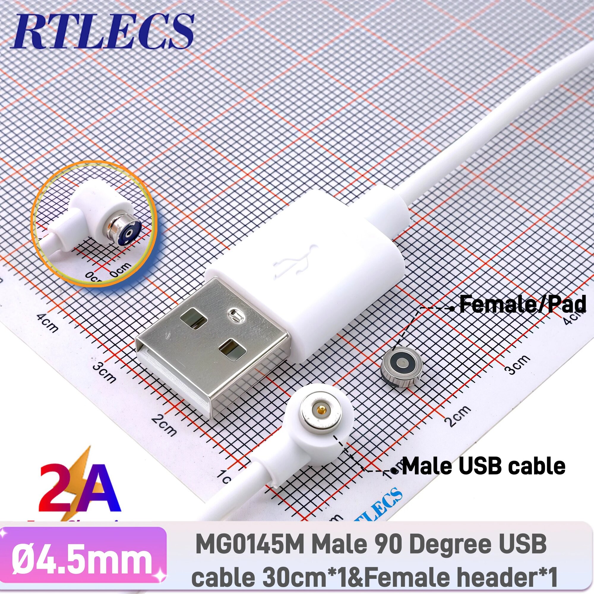 RTLECS разъем Pogo Pin 4,5 мм для умных колец