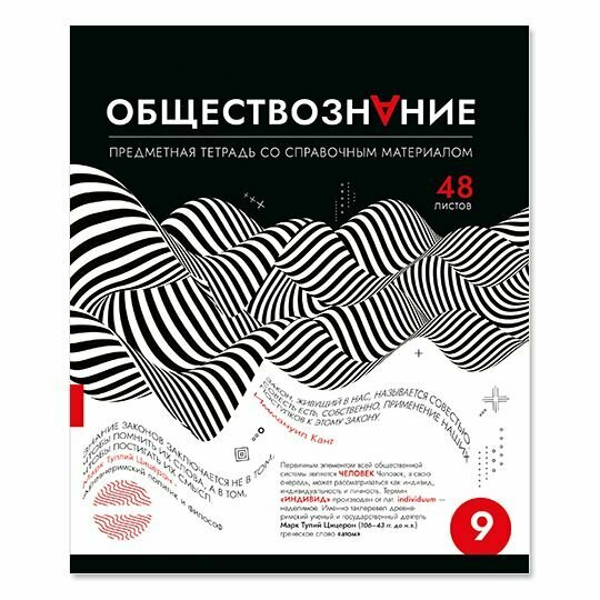 Тетрадь предметная обществознание 48 листов пзбм "Абстракция", в клетку