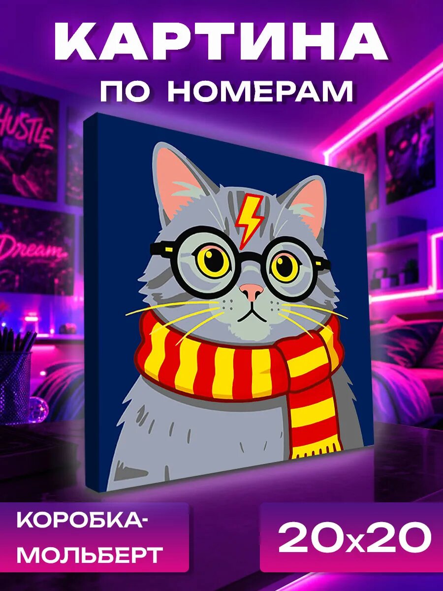Картина по номерам маленькая кот Гарри Поттер
