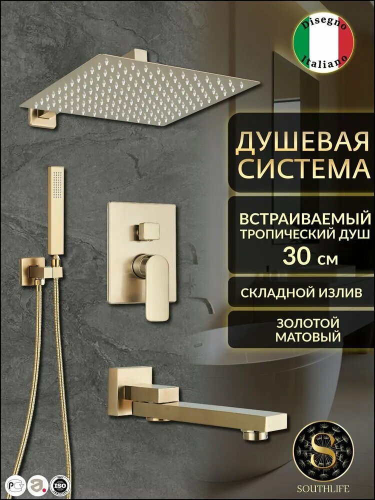 Душевой комплект золотой