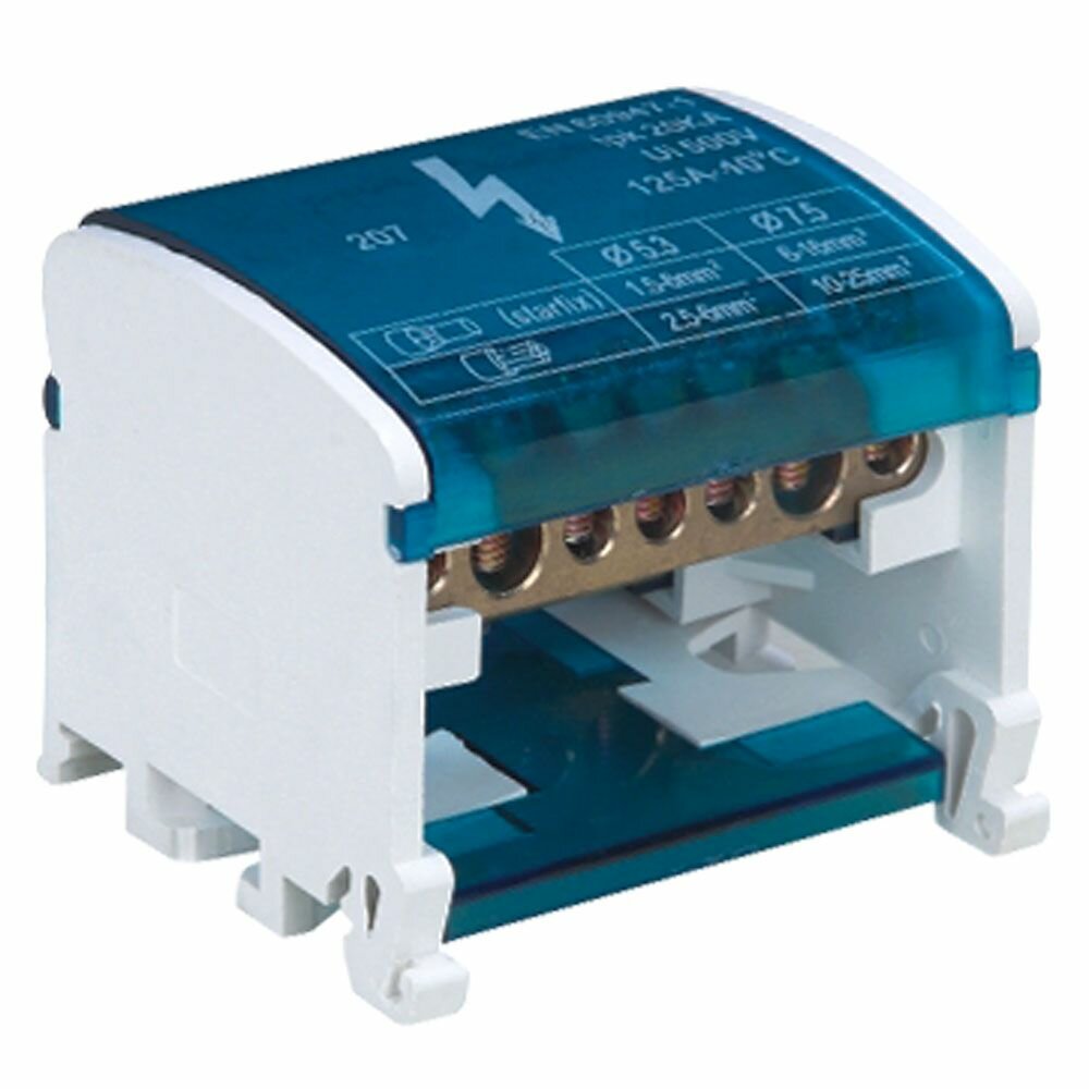 Шины на DIN-рейку в корпусе (кросс-модуль) 2х7 L+PEN LD505-207, STEKKER 39680