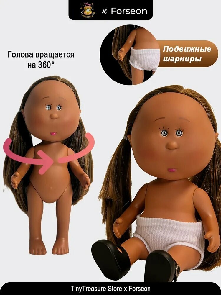 Испанская вальдорфская кукла forseon Mia,24 см кукла-картошка, Только тело куклы, без одежды