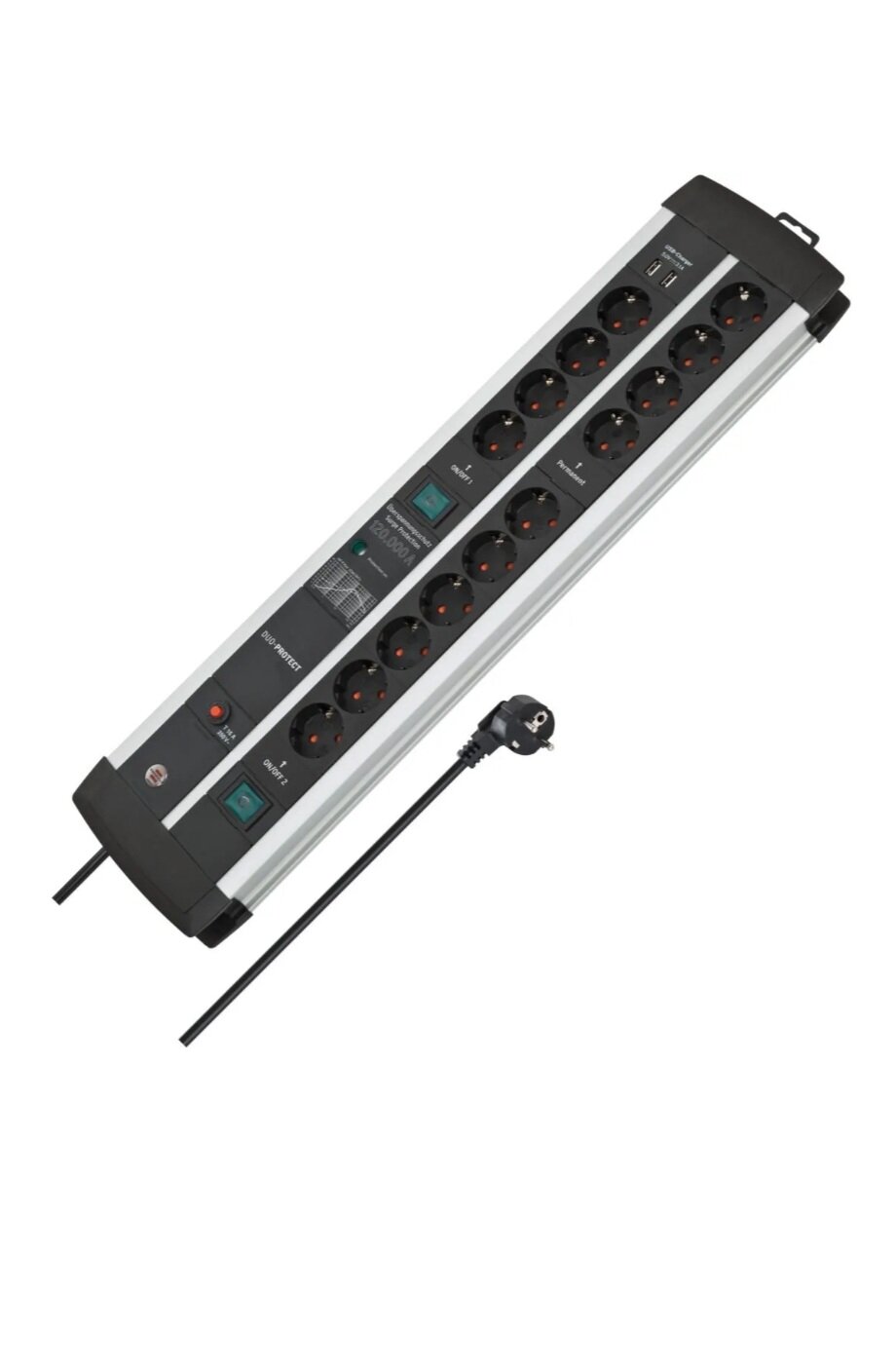 Сетевой фильтр Brennenstuhl The Premium-Protect-Line с 14-секционным блоком питания. 2х USB. Защита 120000А. Германия.