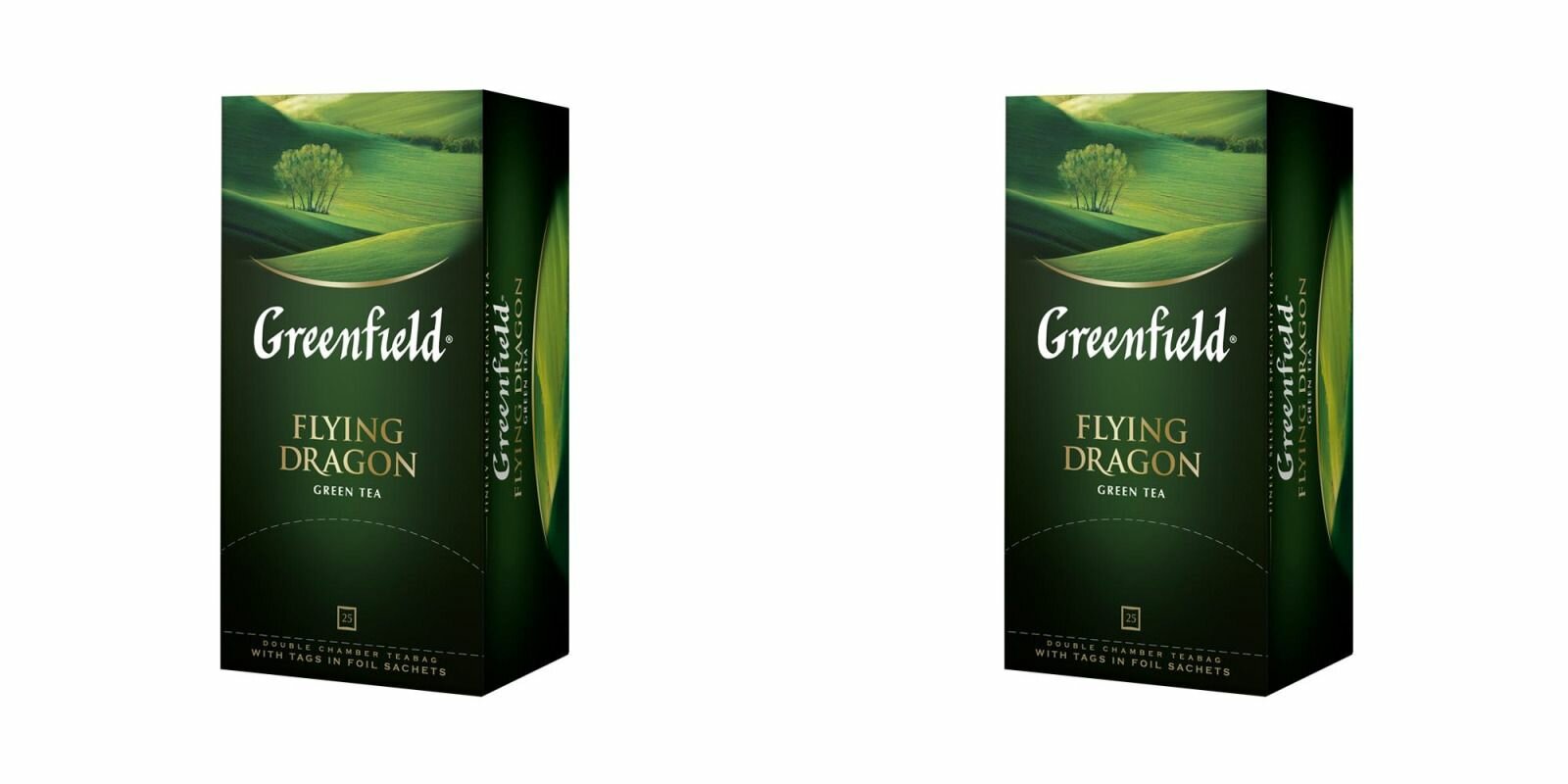 Greenfield Чай в пакетиках Flying Dragon, зеленый, 25 шт, 2 уп