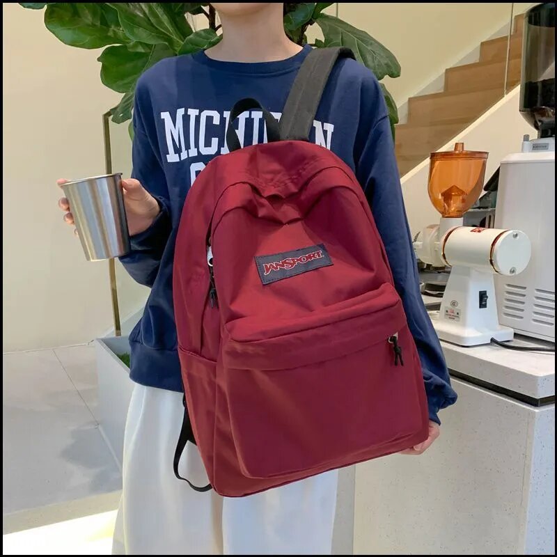 JanSport Рюкзак, бордовый, нейлон, средний (20-30 л), 42x33x21 см — фото 1