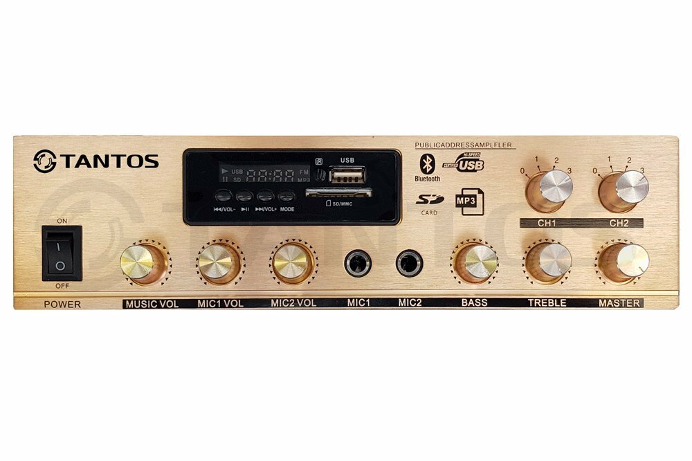 TSo-AA30M Tantos Усилитель трансляционный 30Вт, 2 зона, MP3 (USB/Bluetooth/FM) (штекер 6,3мм)