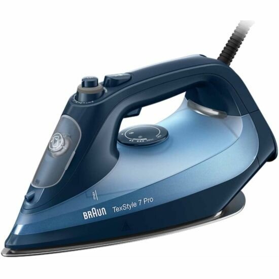 Утюг Braun SI 7160 BL, 3000 Вт, Паровой удар:225 г/мин, Материал подошвы: EloxalPlus 3D FreeGlide , шнур 2.5 м, 300 мл, цвет синий (SI7160BL)