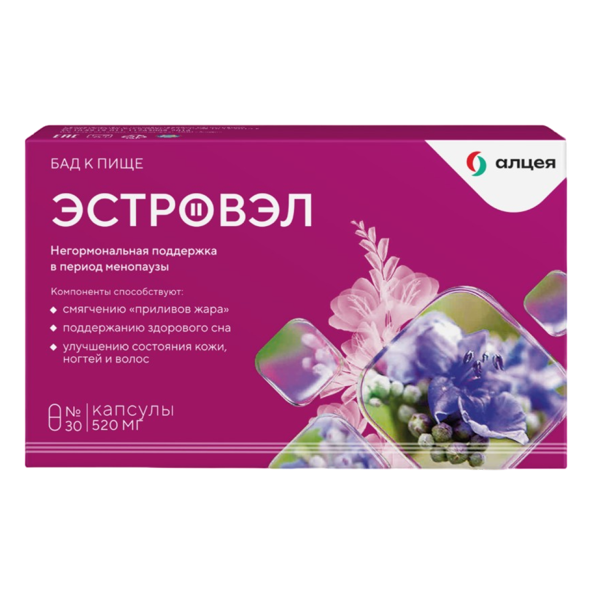Эстровэл, негормональная поддержка в период менопаузы, капсулы, 30 шт.