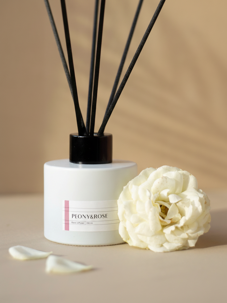 Ароматизатор Диффузор с палочками для дома с ароматом "Пион и Роза" Peony & Rose 100 мл.