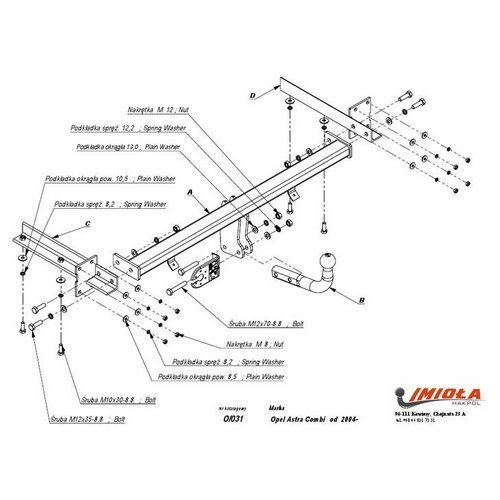 Фаркоп SKODA (FABIA I htb. (excl. RS)) IMIOLA O031