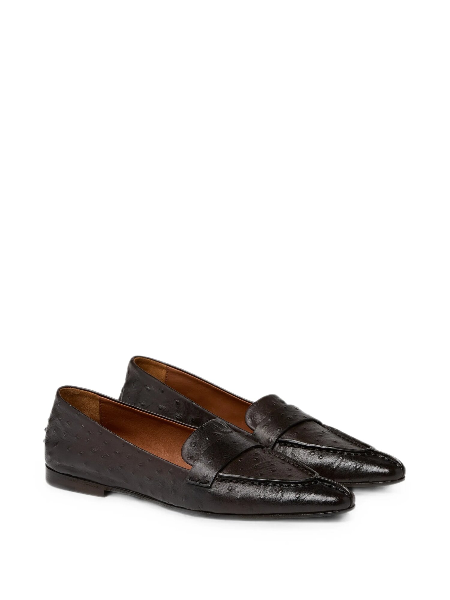 Лоферы Marsell Ostrich-effect pointed-toe suede loafers, размер 38 — фото 1