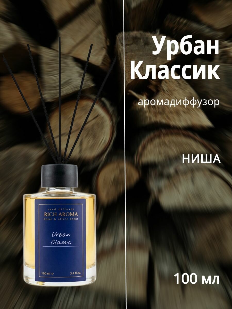 RICH AROMA Парфюмированный диффузор для дома с палочками Урбан Классик, 100 мл