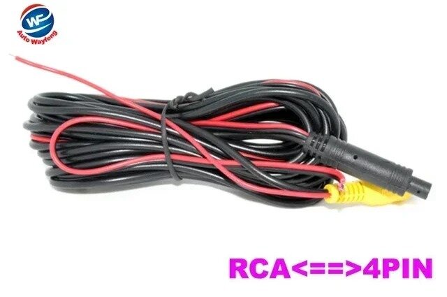 Видеокабель 6 м RCA-4PIN с триггерным проводом для подключения камеры заднего вида к автомобильному монитору