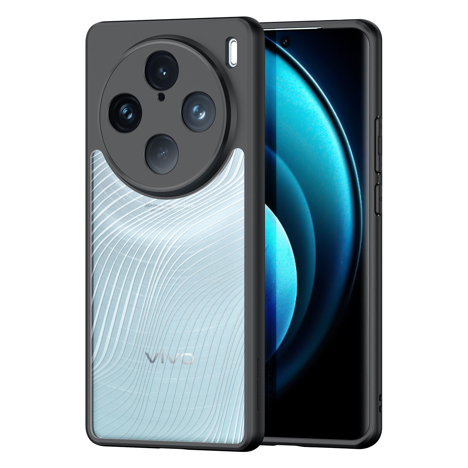 Тонкий чехол с мягкими черными рамками от Dux Ducis для Vivo X100 Pro и X100s Pro, серия Aimo Series Case