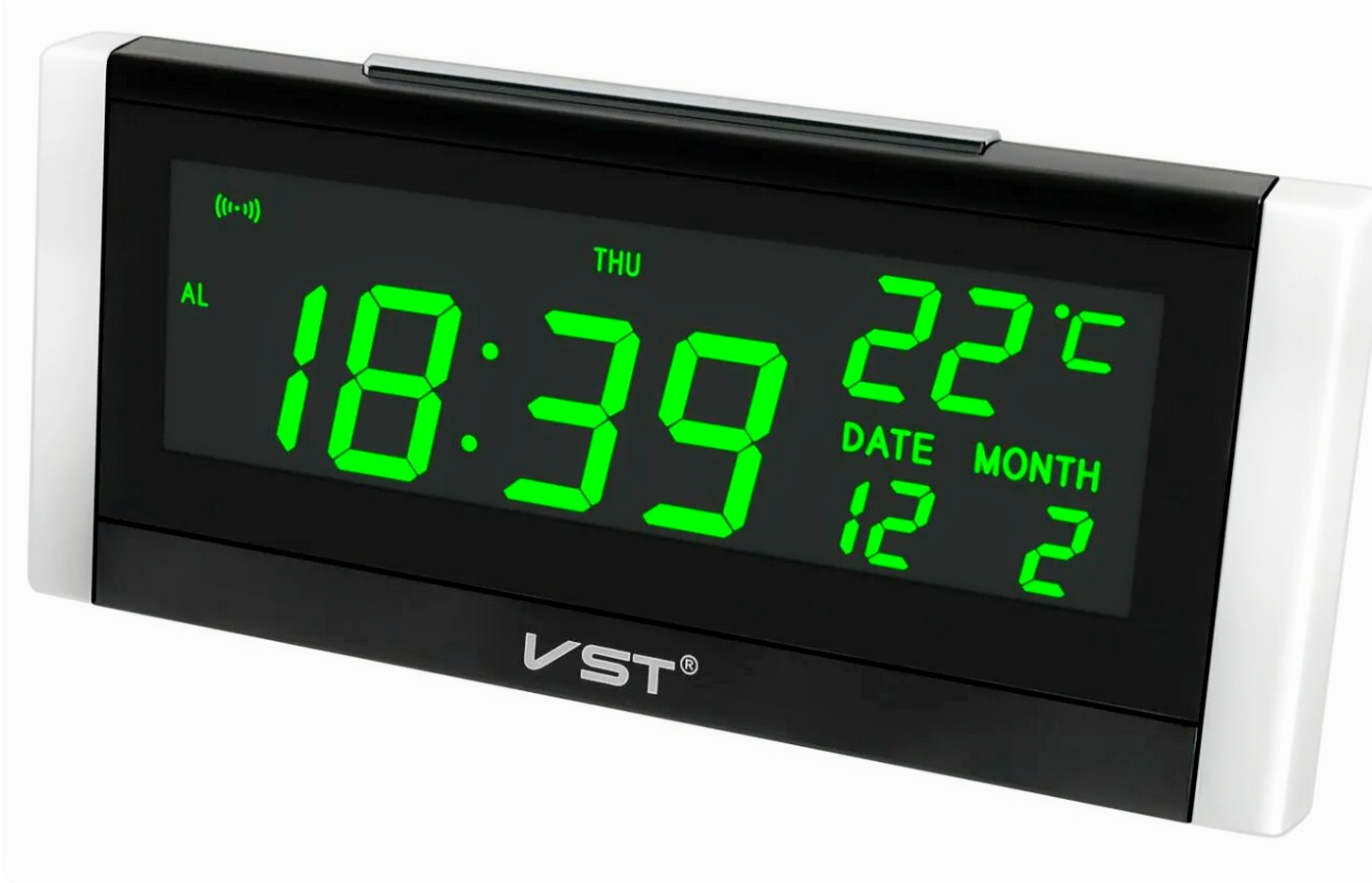 Часы VST-731W-4 C`/Дата, зеленое свечение USB питание (черный)