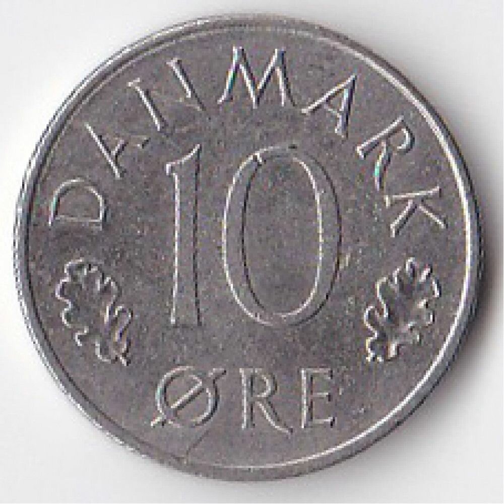 Монета Дания 10 эре 1974 года, Маргрете II, коллекционная