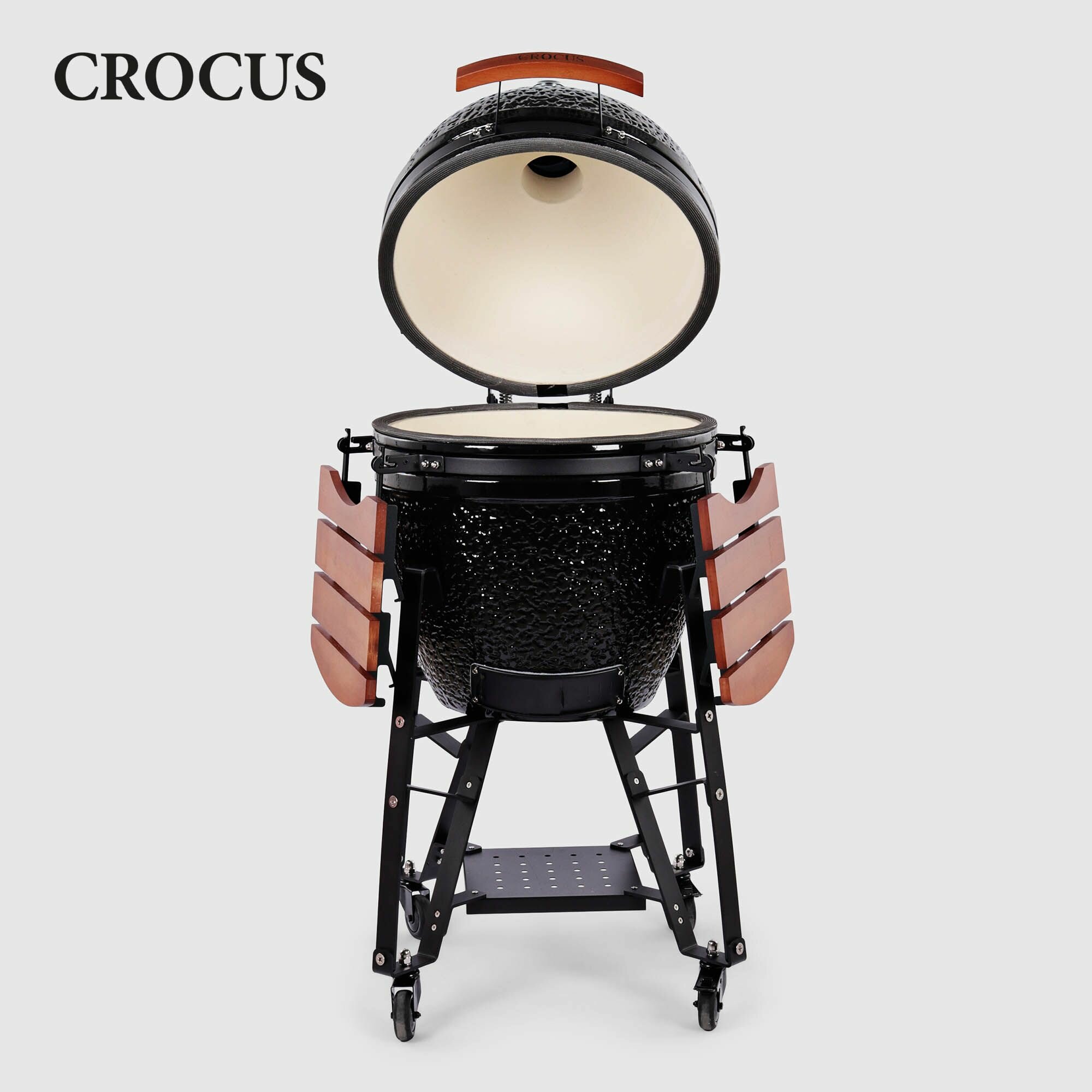 Гриль угольный камадо Crocus 54 см/21 дюйм глазурь чёрный 126,5х73,5х122 см
