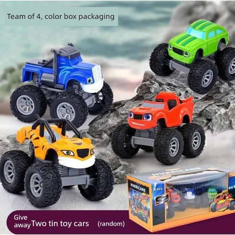 Набор команды машинок Monster Crash Car с 2 дополнительными железными игрушечными машинками, одна коробка