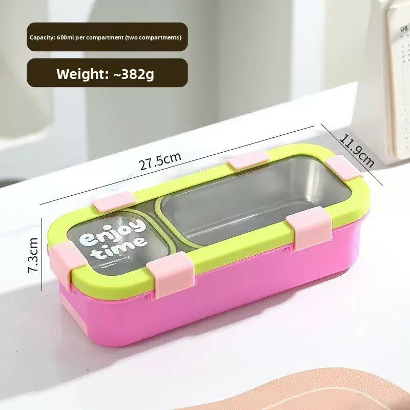 Lunch box stainless steel lightweight microwave safe sealed design for daily use brand unknown 600ml green