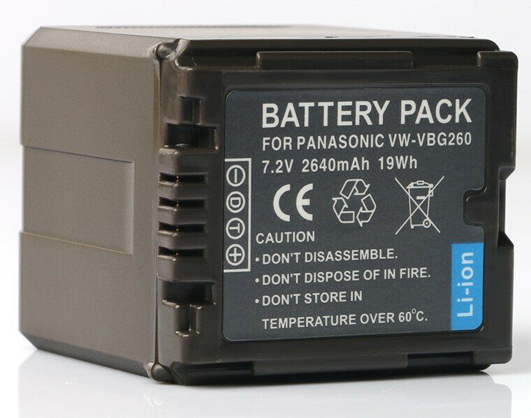 Аккумулятор Lion-Battery VW-VBG260 для видеокамеры Panasonic HDC-HS100 HDC-SD100 HDC-HS9 HDC-SD9 SDR- 2640mAh