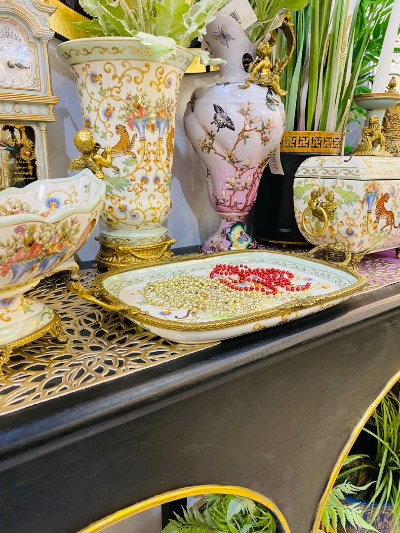Поднос декоративный фарфор Casaentera 40х26х5 см CE04-31G2678/C953H/HX1944