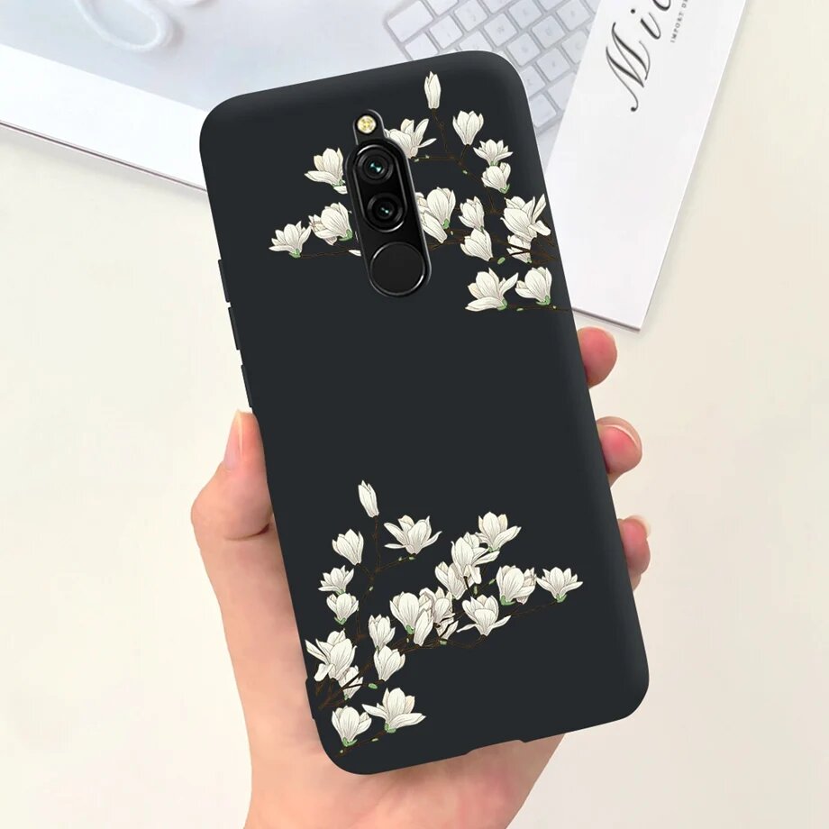 Чехол для Redmi Note 8, черный, жидкий силикон