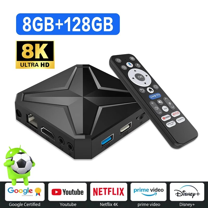 Android TV Box 8K 8GB+128GB EU Plug