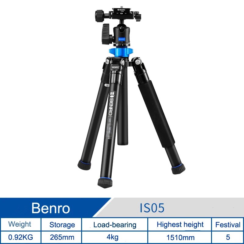 Штатив Benro IS05 алюминиевый мини-штатив для смартфонов и беззеркальных камер