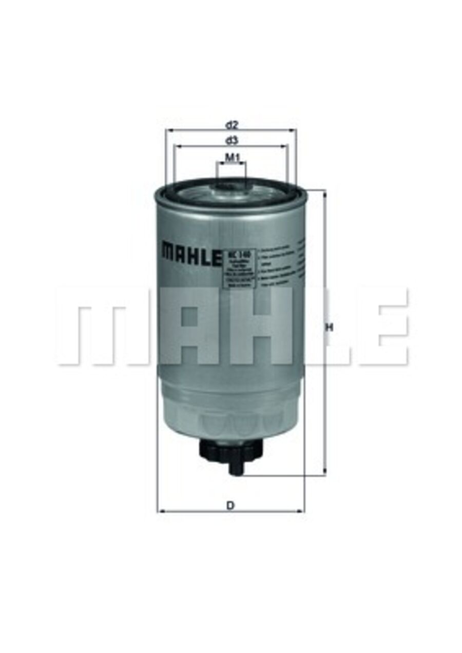 Фильтр Топл. fiat/Peugeot/Citroen 1.9-2.8D 1997 > (MAHLE/KNECHT KC140)