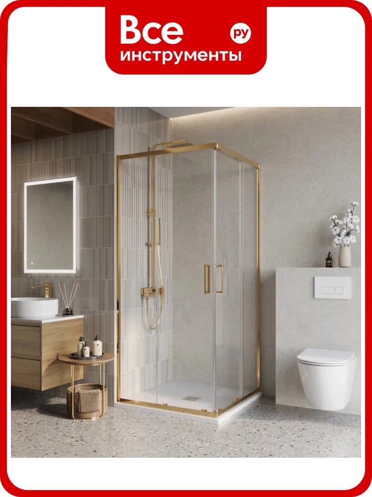 Душевой уголок BelBagno LUCE-A-2-100-C-ORO
