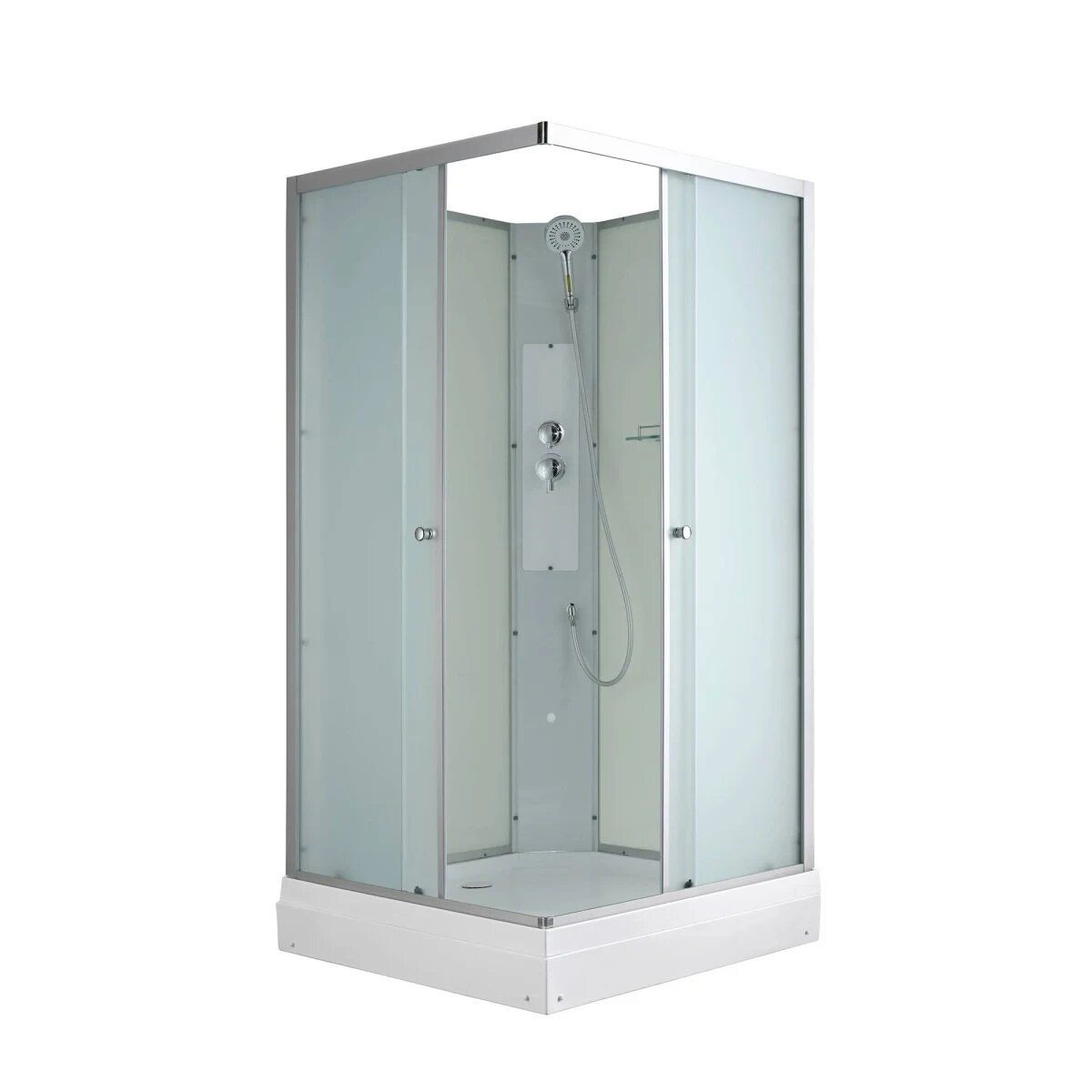 Душевая кабина AvaCan CK2080N без крыши, 80x80x203 см, прямоугольная, низкий поддон, профиль алюминий