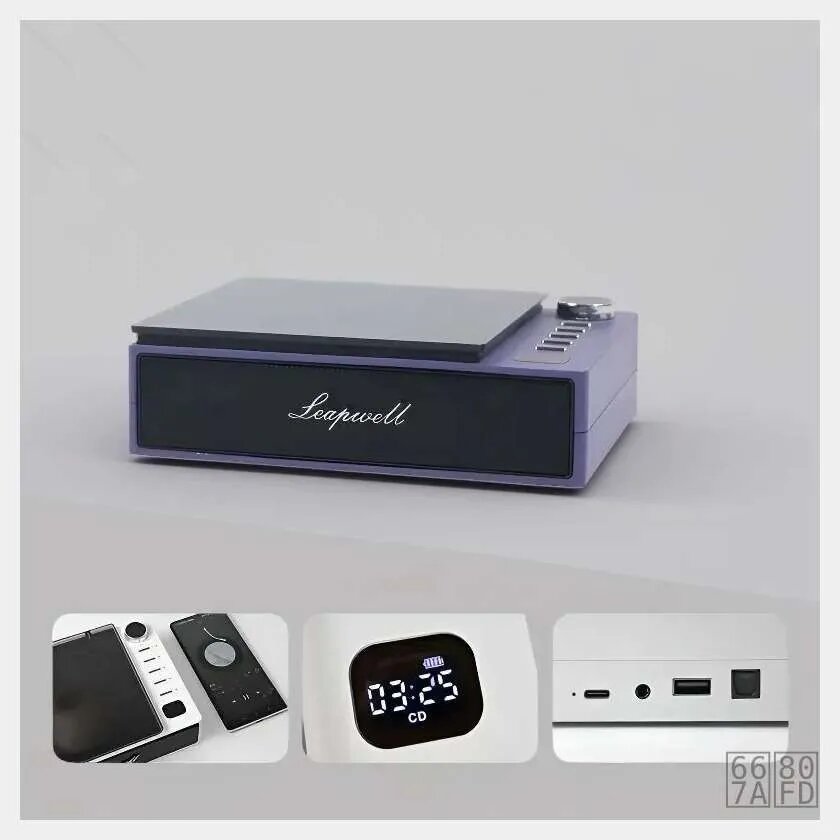 Leapwell HiFi CD-плеер, двухсторонний bluetooth-колонка, FM-радиоприемник, MP3-плеер, пульт дистанционного управления, встроенная батарейка