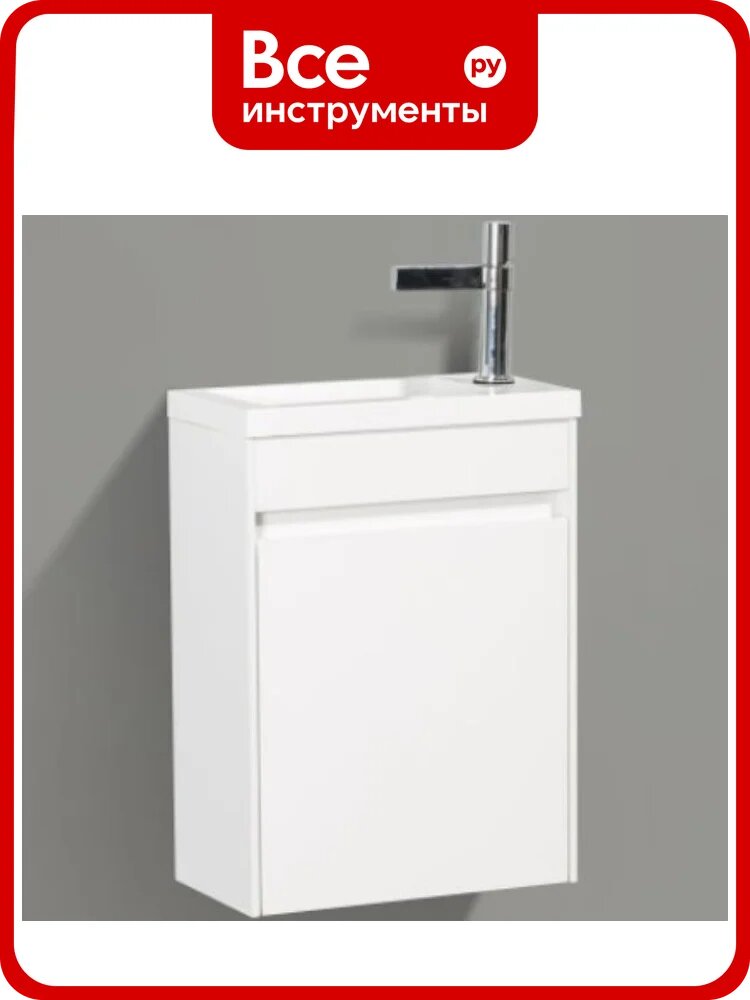 Подвесная база под раковину BelBagno PIETRA MINI Bianco Lucido левая PIETRA MINI-460-1A-SO-BL-L