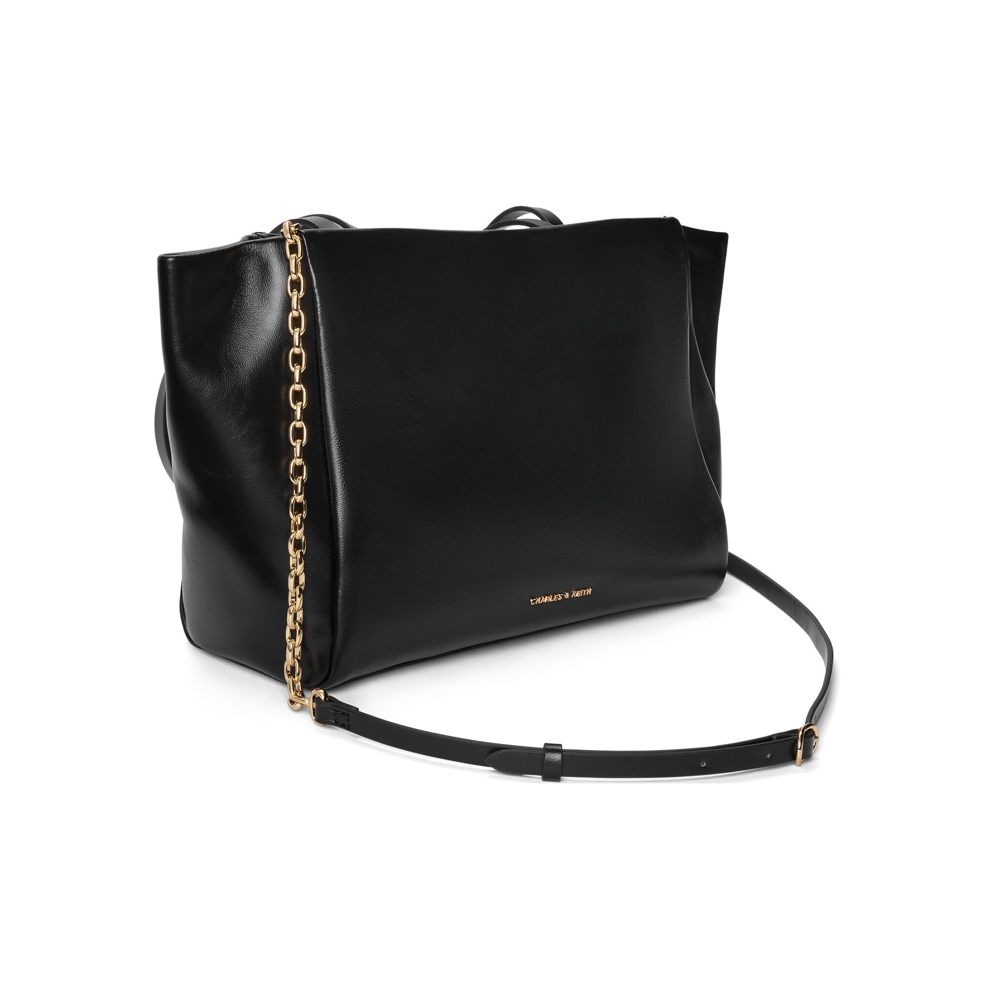 Сумка CHARLES & KEITH, фактура вязаная, черный — фото 1