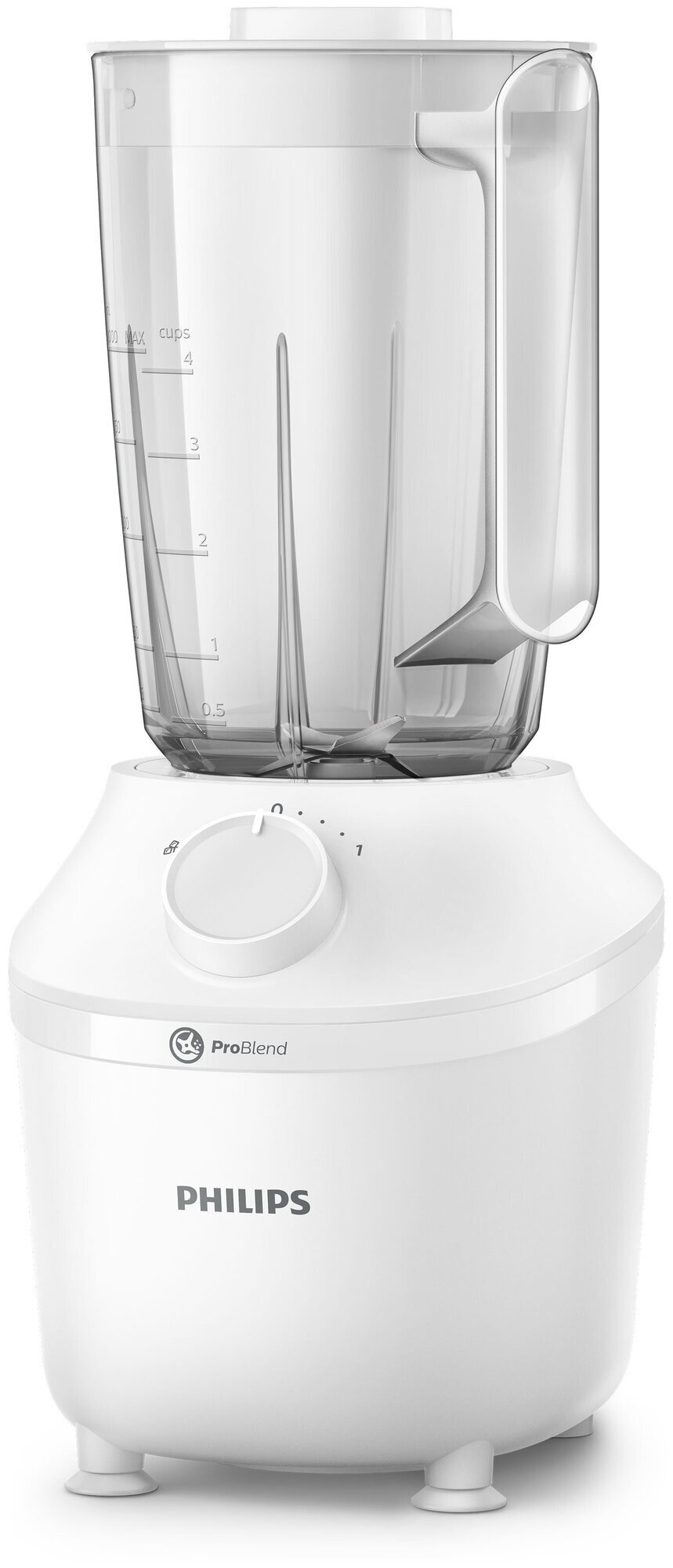 Блендер Philips HR2041/00 450 Вт, нож ProBlend 4, 1 скорости + импульсный режим, цвет белый, кувшин 1, 9 л