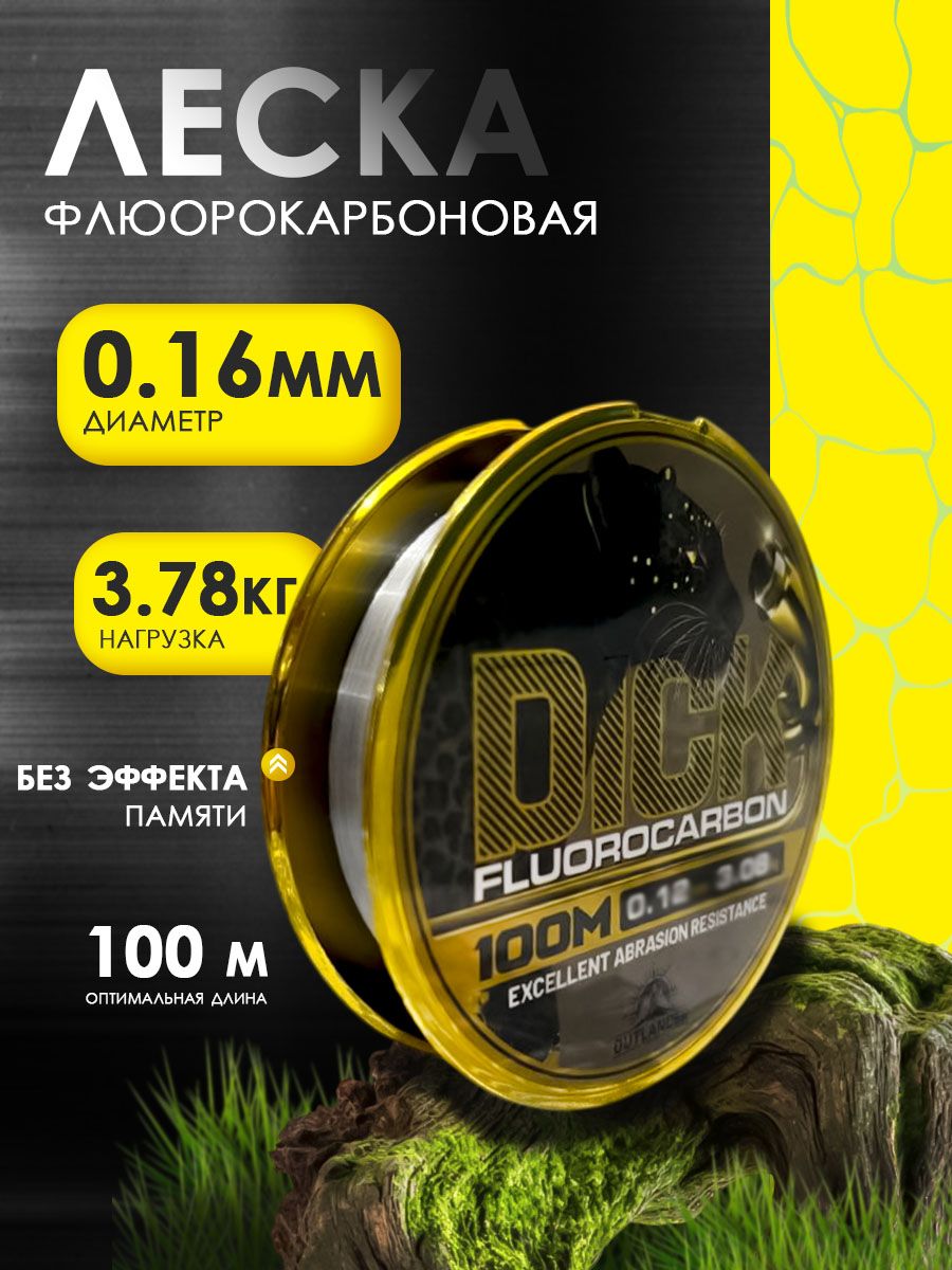 Леска флюрокарбоновая для рыбалки 100 м