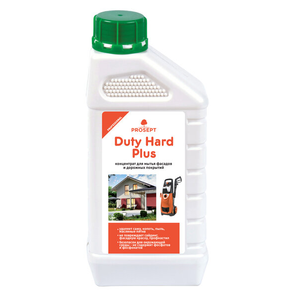 PROSEPT Duty Hard + Щелочный низкопенный концентрант для мытья фасадов и дорожных покрытий. 1л 278-1