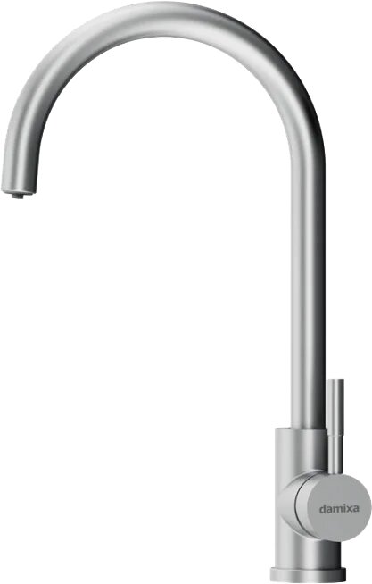 Смеситель для кухни Damixa Merkur 400721400 с краном для питьевой воды, с поворотным изливом, глянцевый, однорычажный, нержавеющая сталь, с керамическим картриджем