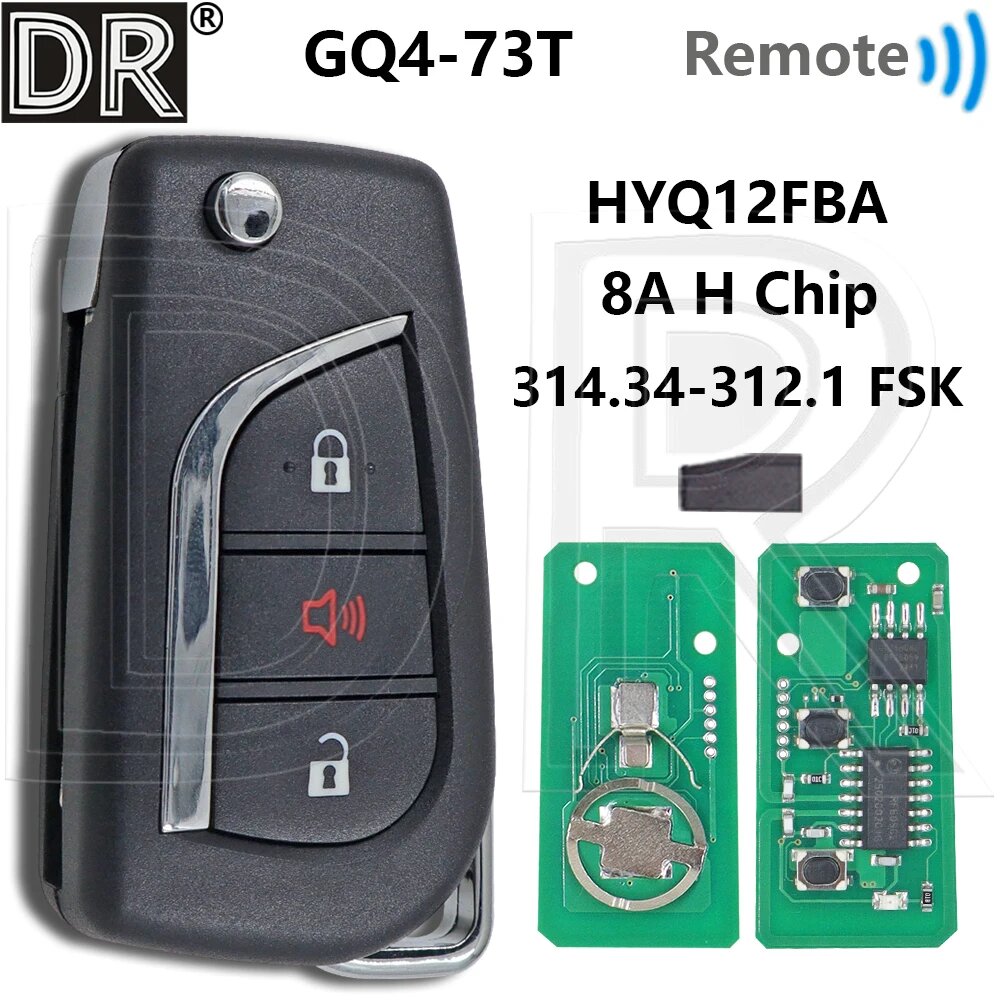 Отличный GQ4-73T HYQ12FBA 314.34/312.1FSK H чип 89070-0R300 автомобильный дистанционный ключ No Chip